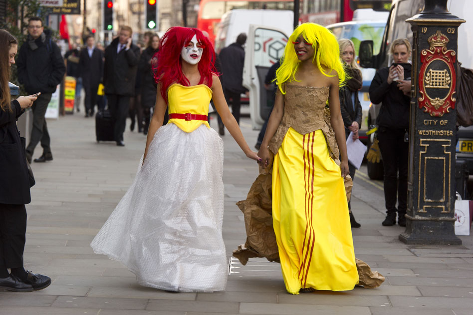 Activists protest London Fashion Week in style